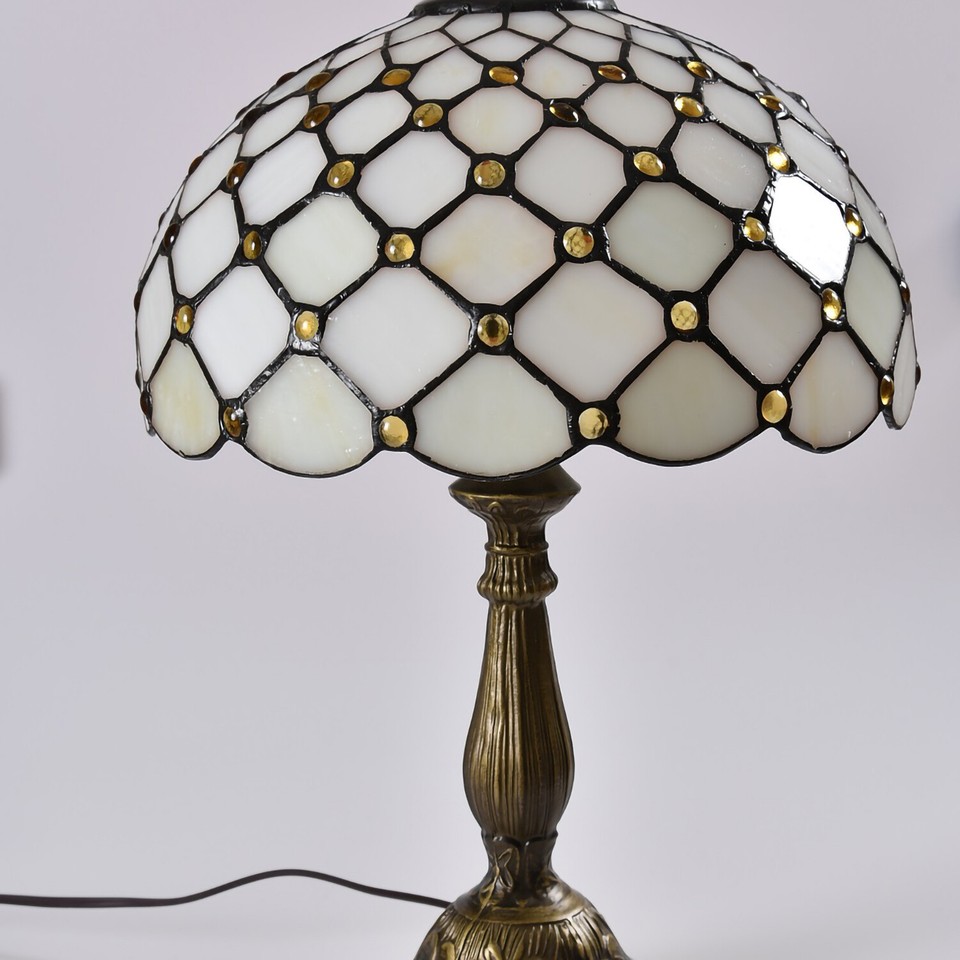 Tiffany Style Table Lamps Handcrafted Stained Glass Art Light Bedside ...