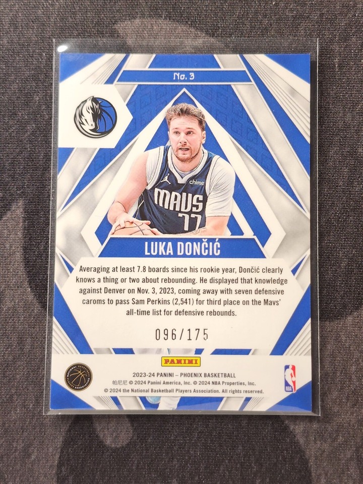 2023-24 Panini Phoenix Paragon Luka Doncic Green Lazer /175 #3 Mavs ...
