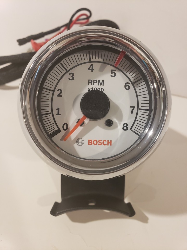 BOSCH 2 5/8" MINI SPORT TACHOMETER WHITE/CHROME NLA | eBay