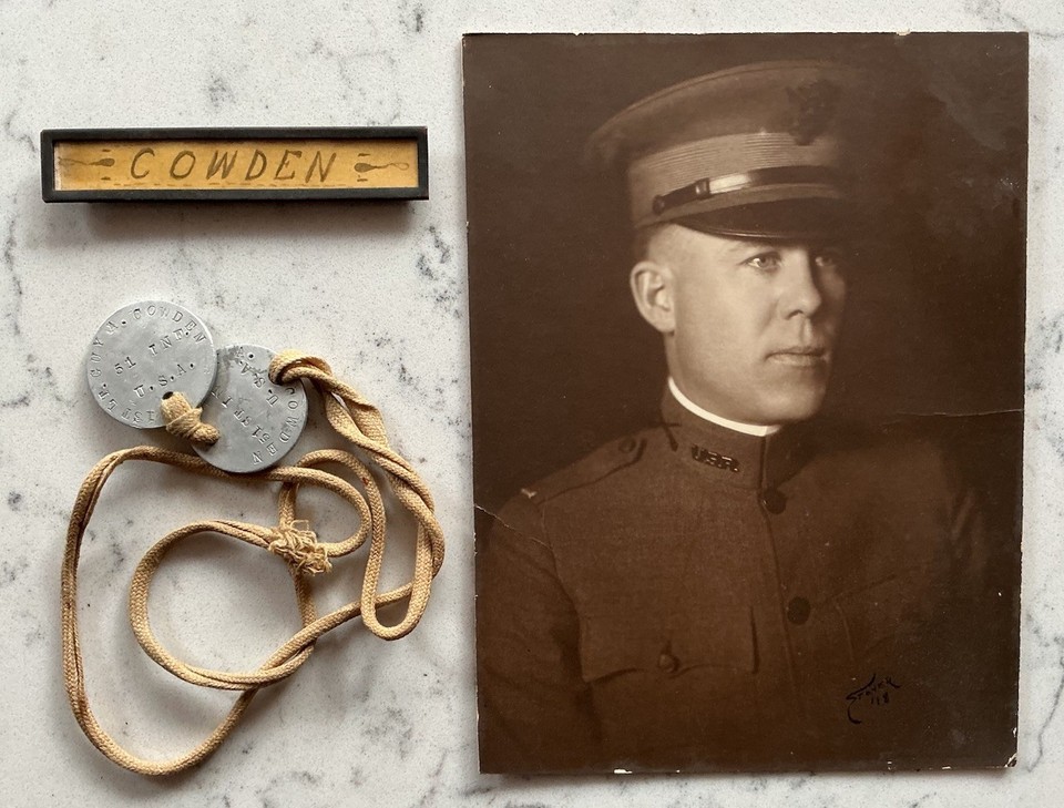 ANTIQUE WW1 INF LT COWDEN PERSONAL ARCHIVE PAPER LETTER DOCUMENTS DOG ...