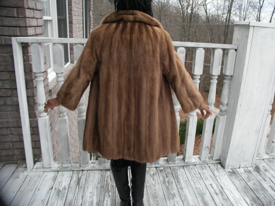 Classy Elegant EMBA Vtg Full length brown Mink Fur Coat Jacket Stroller ...