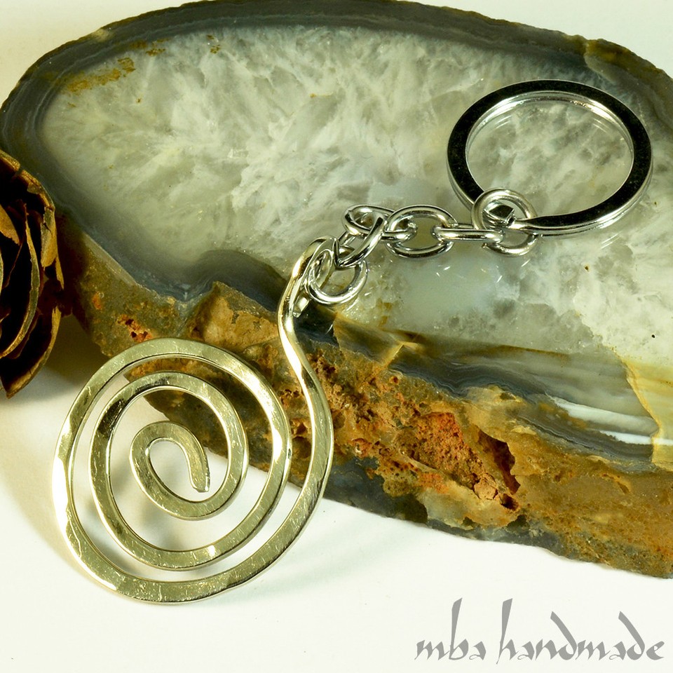 German Silver Hammered Handmade Spiral Wire Wrapped Keychain Keyring | eBay
