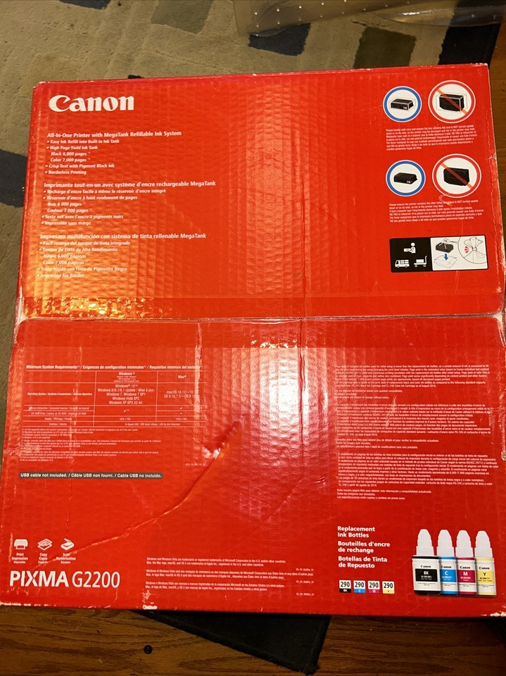 New Sealed Canon Pixma G2200 MegaTank All-In-One Printer Please Read | eBay