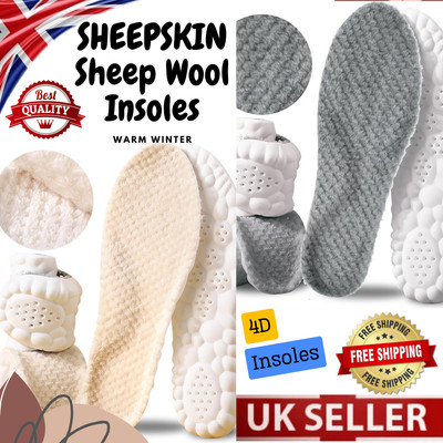 SheepSkin Insoles Soft Warm Winter Thick Inner Soles Sheep Wool Shoes ...
