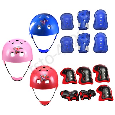 Helmet Protective Gear Elbow Knee Wrist Pads for 3-16 kids Youth Roller ...