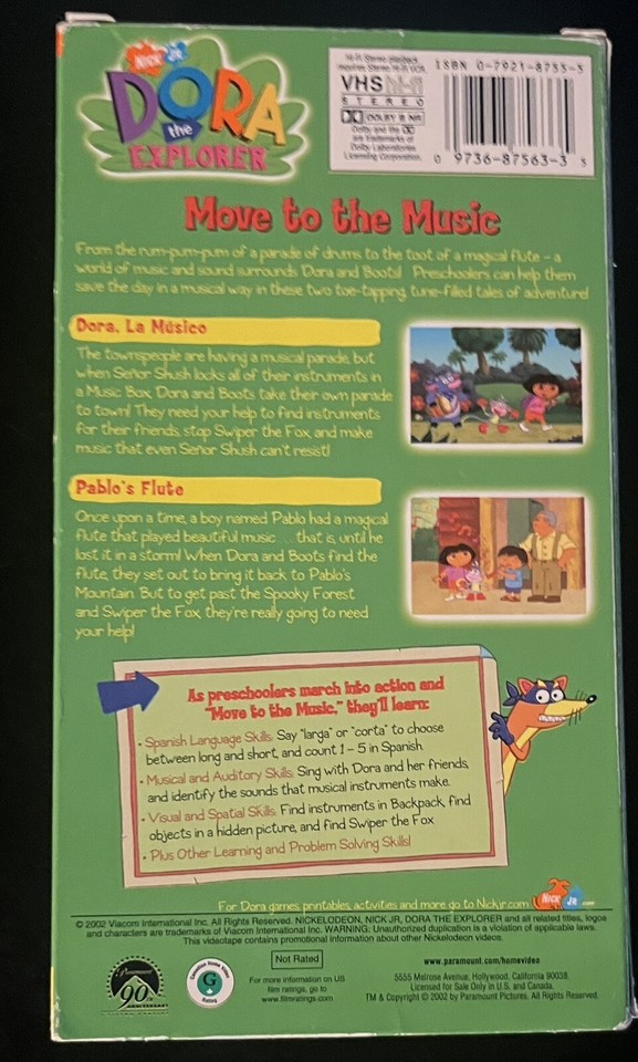 Dora the Explorer - Move to the Music [VHS] **BUY 2 GET 2 FREE ...