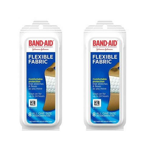 2 Packs Band Aid Flexible Fabric Bandages 8 Count Travel Pack | eBay