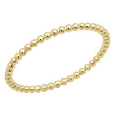 14K Yellow Gold Beaded Style Ladies Ball Chain Design Wedding Band | eBay