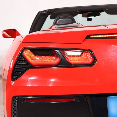 4pcs Smoked Black Rear Tail Light Trim Covers Fits For Corvette C7 2014 ...