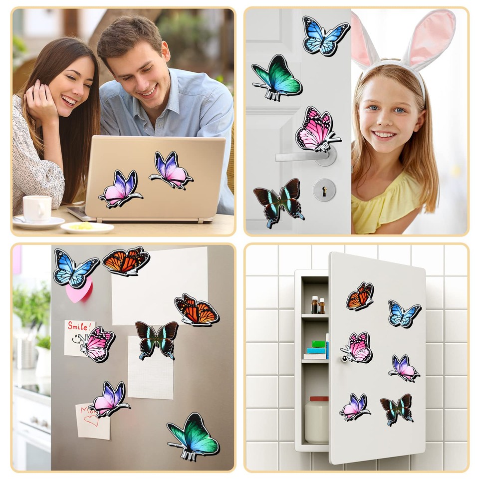 12 Pieces Butterfly Magnets Butterfly Car Magnet Fridge Magnets Art ...