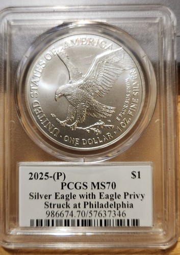 2025 P PCGS MS70 ASE with Eagle Privy Ultra Break Infinity Label pop ...