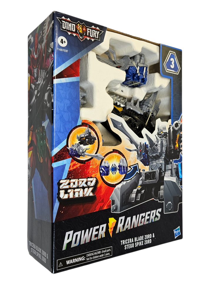 TRICERA BLADE ZORD & STEGO SPIKE POWER RANGERS FIGURE LINK SET HASBRO ...