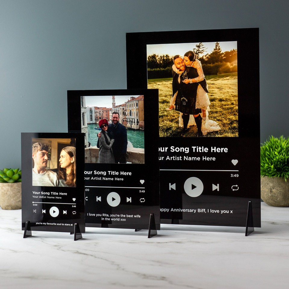 Personalised Music Song Plaque Playlist Streaming Service Custom Album ...