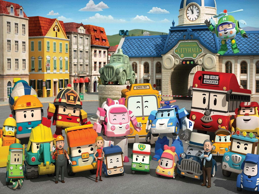 V8083 Robocar Poli All Characters City Cartoon Kids Cool Decor WALL ...