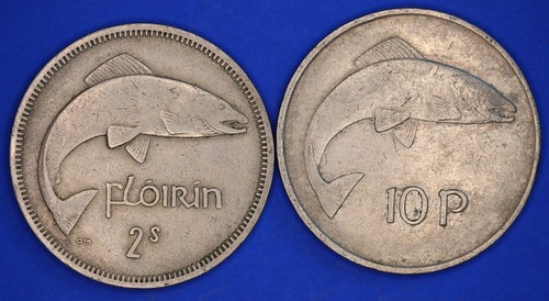Collection of Irish Ireland EIRE Coins - florin 2s & Ten Pence 10p ...
