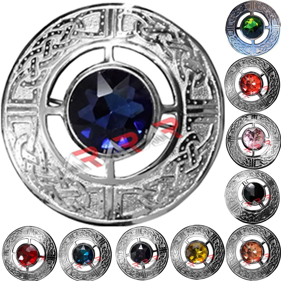 Scottish Kilt Fly Plaid Brooch Various Chrome Highland Pin Brooches ...