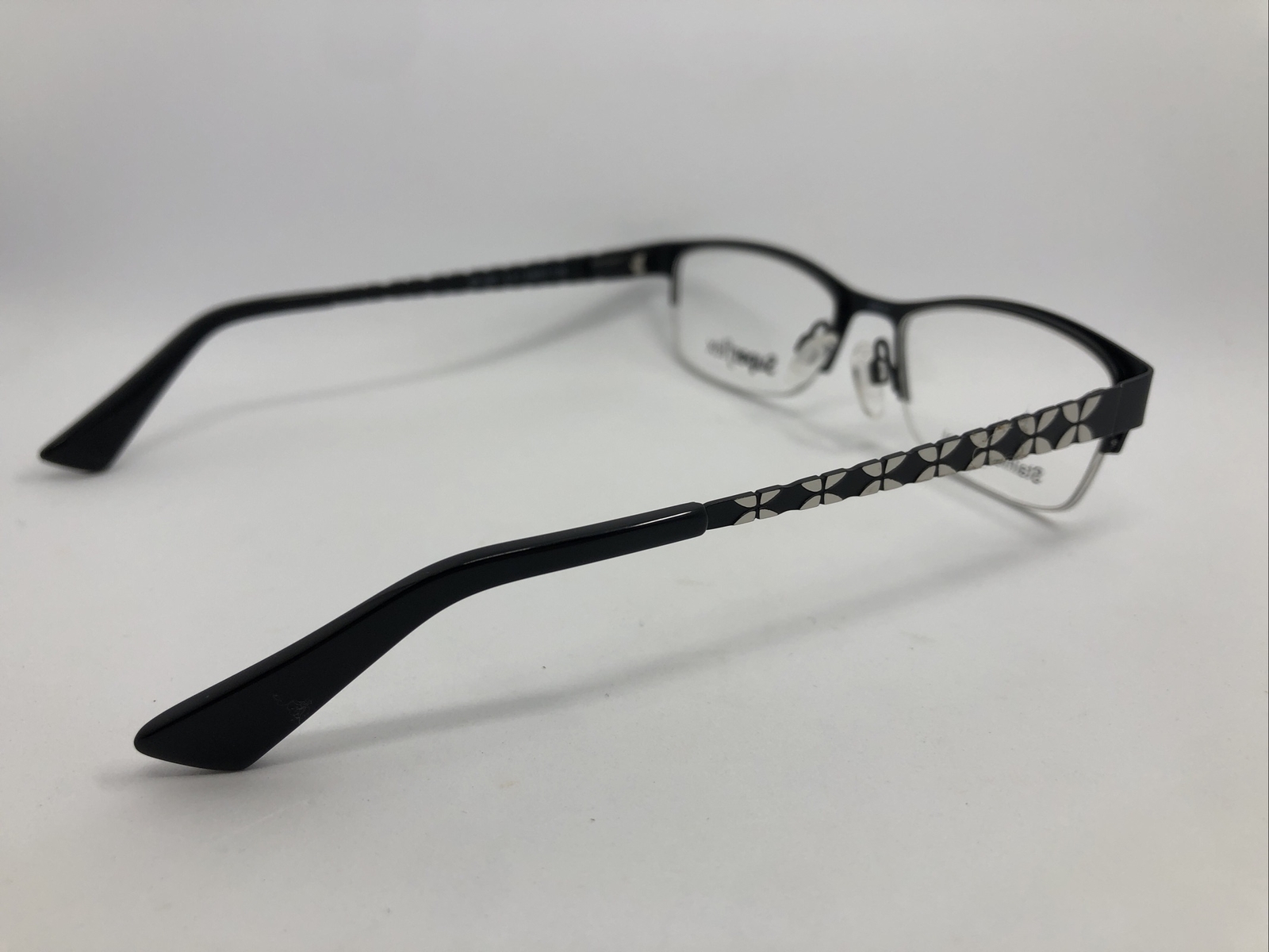 Superflex SF-490 Col 2 Black 48.17.130 Stainless Steel Eyeglasses ...