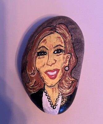 Hand Painted River Rock VICE PRESIDENT KAMALA HARRIS Democrat - Stone ...