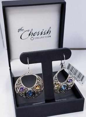 The Cherish Collection Sterling Silver/18k Yellow Gold Multi Gem ...
