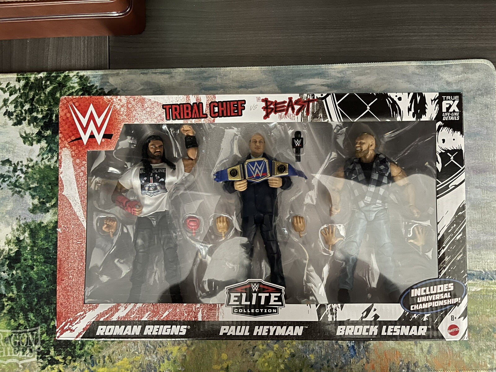 Wwe Elite 3 Pack Tribal Chief The Beast Incarnate Roman Reigns Brock ...