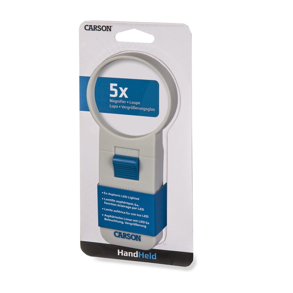 5X Aspheric LED Lighted Magnifier For Coin Stamps Collector Reading Aid ...