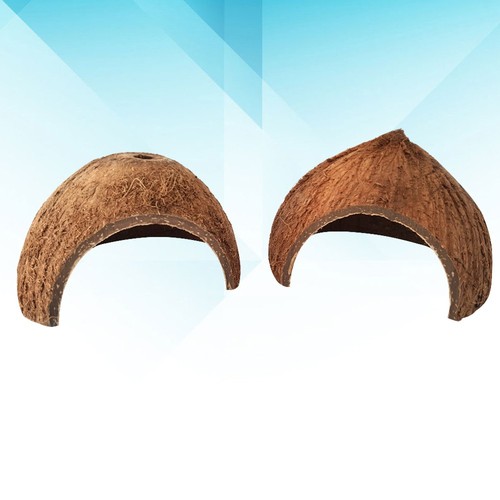 2pcs Coconut Shell Hut Small Animal Cage Reptile Hide Habitat Lizard ...