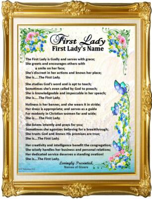 Pastor's Wife First Lady Personalized Name Poem Gift Thank You ...