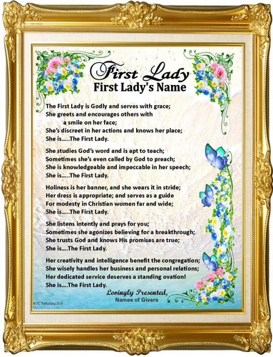 Pastor's Wife First Lady Personalized Name Poem Gift Thank You ...
