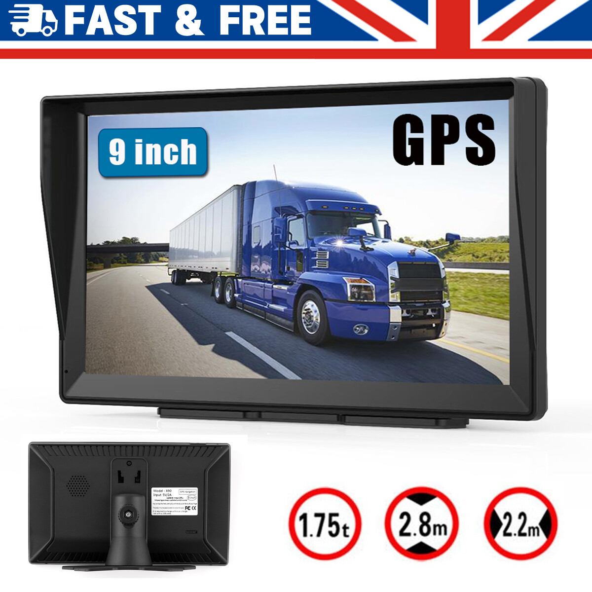 9' Truck Sat NAV GPS Navigation HGV LGV | Grelly UK
