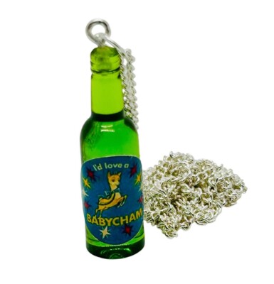 Unique BABYCHAM BOTTLE NECKLACE miniature SPARKLING PERRY gift bag ...