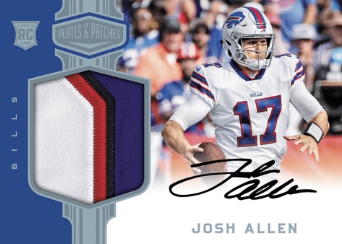 2018 Plates & Patches Josh Allen Rookie Patch Auto RC RPA NFL Blitz ...