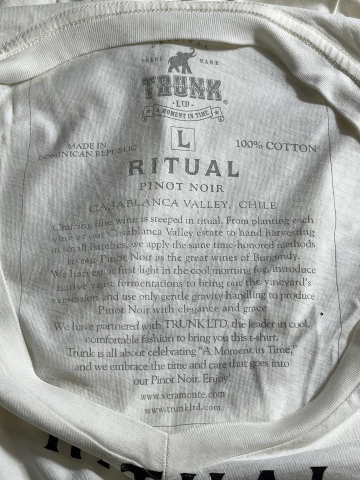 Veramonte Wine T-shirt - Ritual Pinot Noir Merch - Trunk LTD | eBay