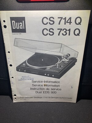 Dual CS 714 Q CS 731 Q Turntable Service Manual Record Changer ...