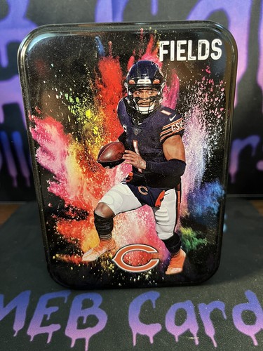 Justin Fields NFL Color Blast Prizm Collectors Tin & 14 card Justin ...