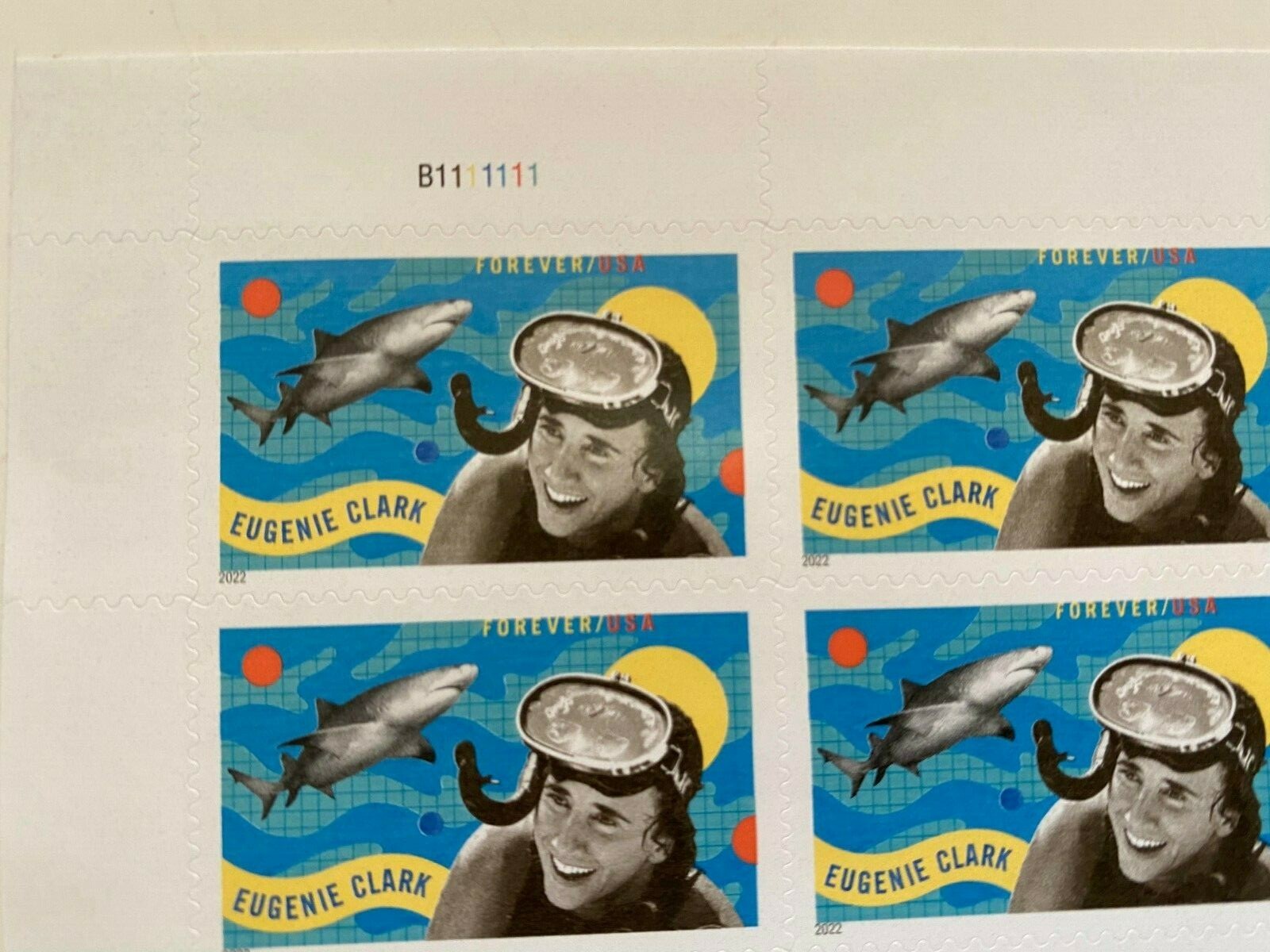 20 USA Forever Stamps ( 1 sheet ) Eugenie Clark First Class Stamp USPS ...