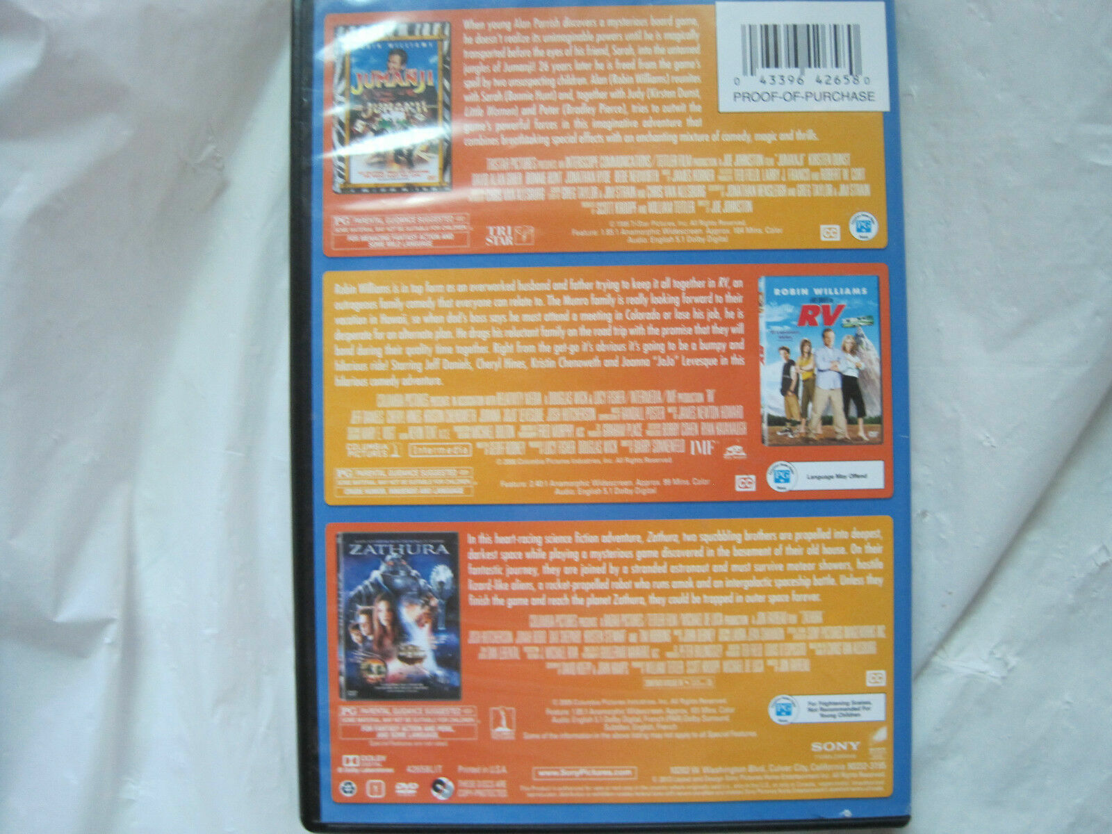 Family Fun Time 3 Movies~Jumanji RV Zathura~Robin Williams~DVD~LBDEL | eBay
