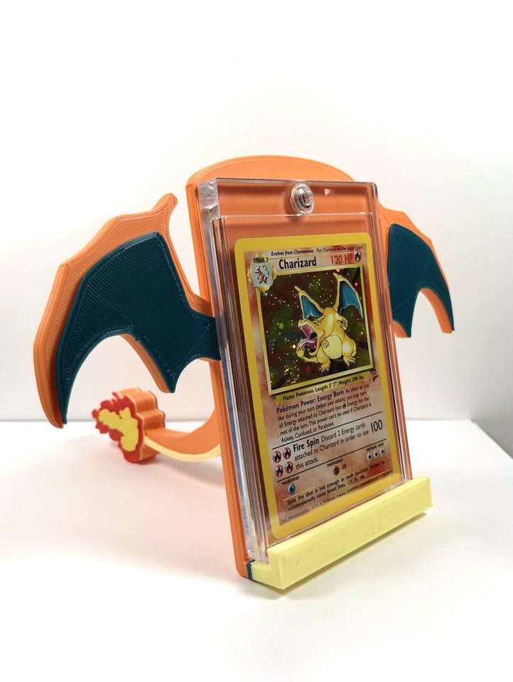 Pokemon Card Stand CHARIZARD W/Tail PSA 3D Printed Trading TCG Holder ...
