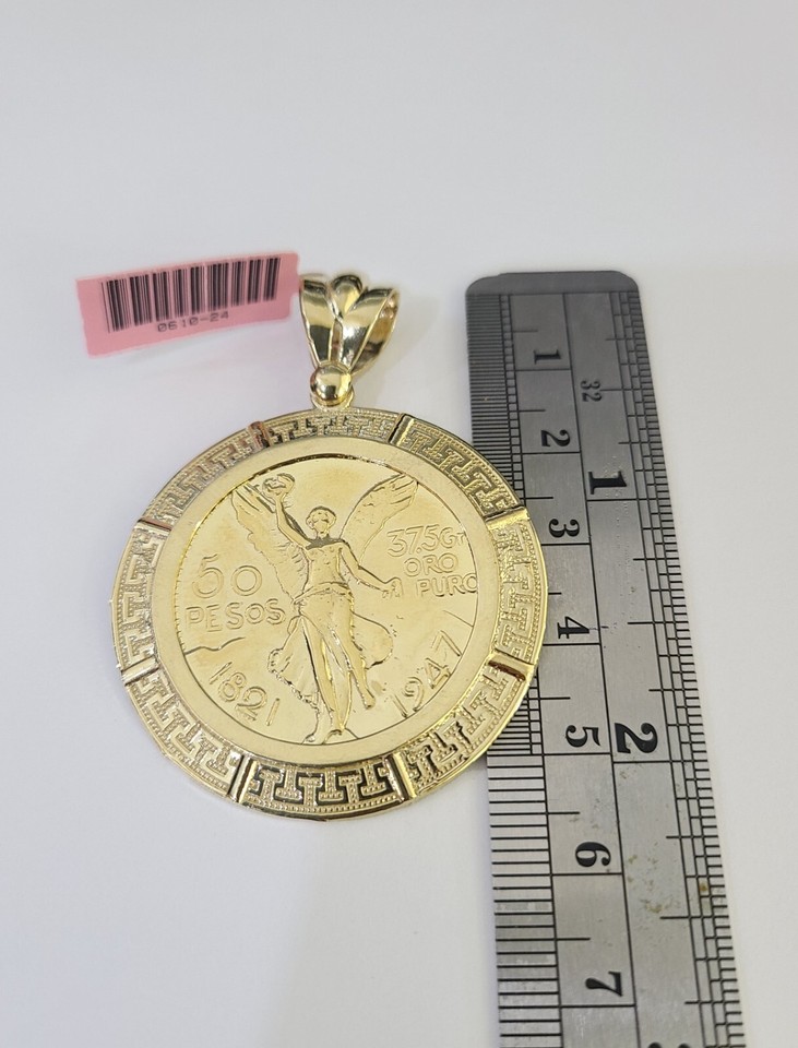 REAL 14k Yellow Gold Charm Centenario Style Coin in Bezel 50 Pesos 1947 ...