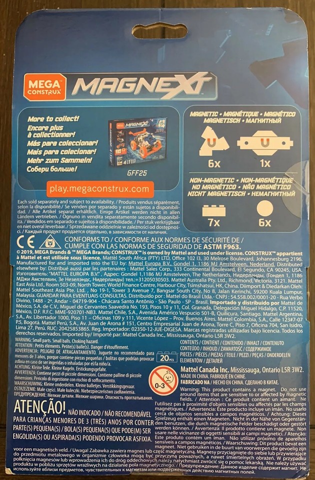 Mega Construx Magnext Wonder Builders Mag-Star Building Toy 20pcs New ...
