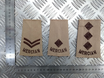 Mercian Khaki / Dark Sand / Light Brown Rank Slides Various Ranks | eBay