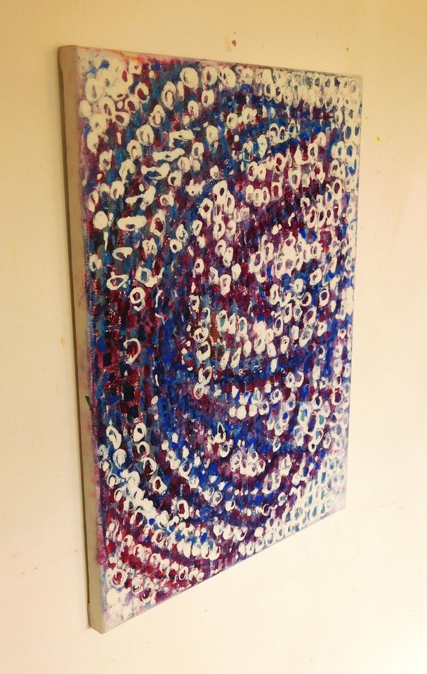 Original abstract oil painting signed by Nalan Laluk: "Wheel of Fortune ...