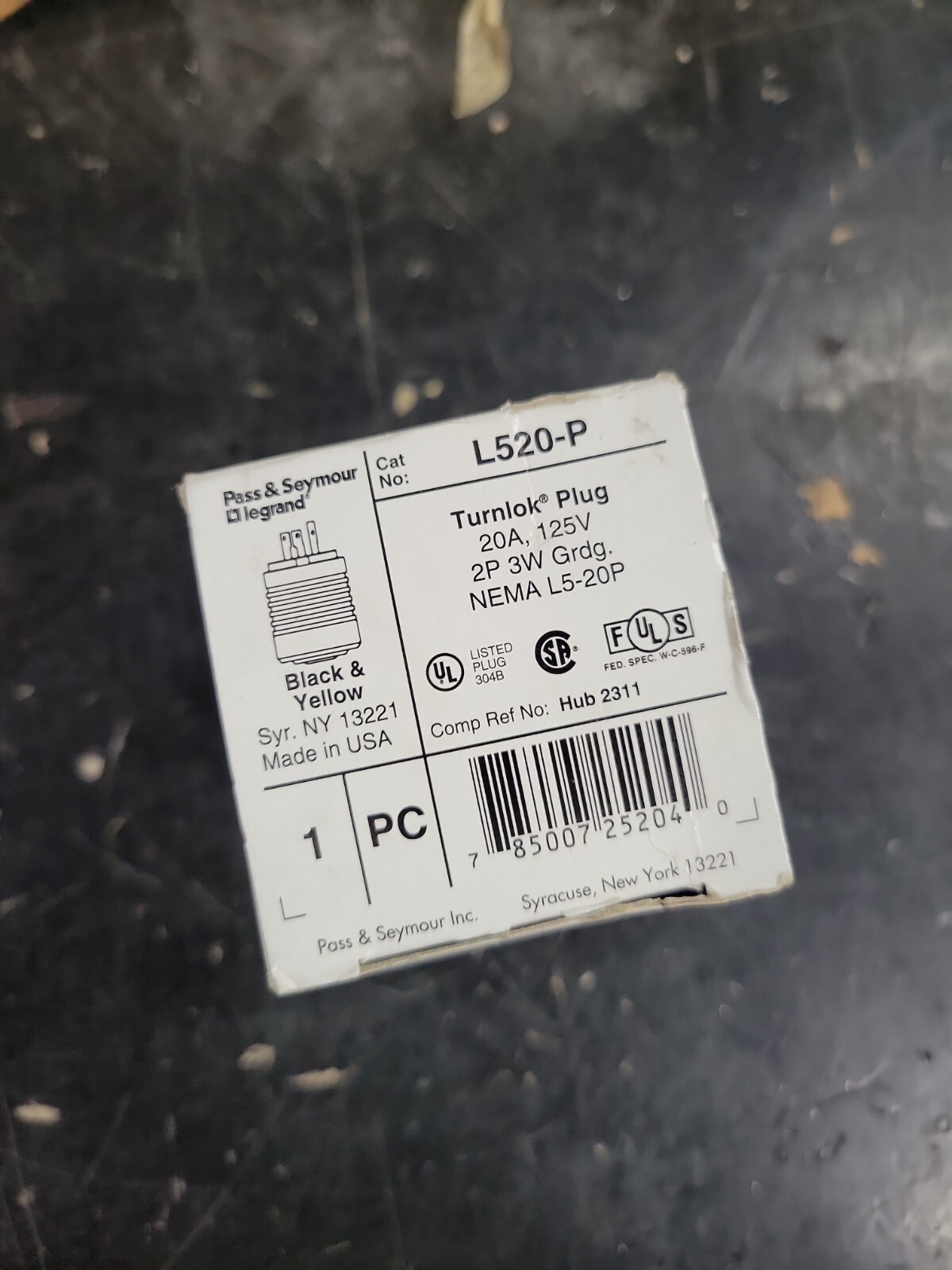 Pass & Seymour L520-P 125V 20A Nema Turnlok Male Plug 2 Pole | eBay