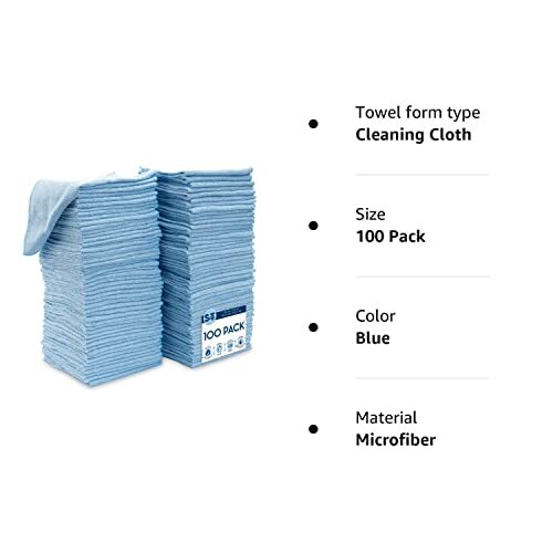 100 Pack Microfiber Cleaning Cloth Soft Absorbent Towel Rag for Home ...