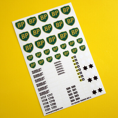 Model Rail OO Gauge Scale BP OIL TANKER High Detail stickers decals SET ...