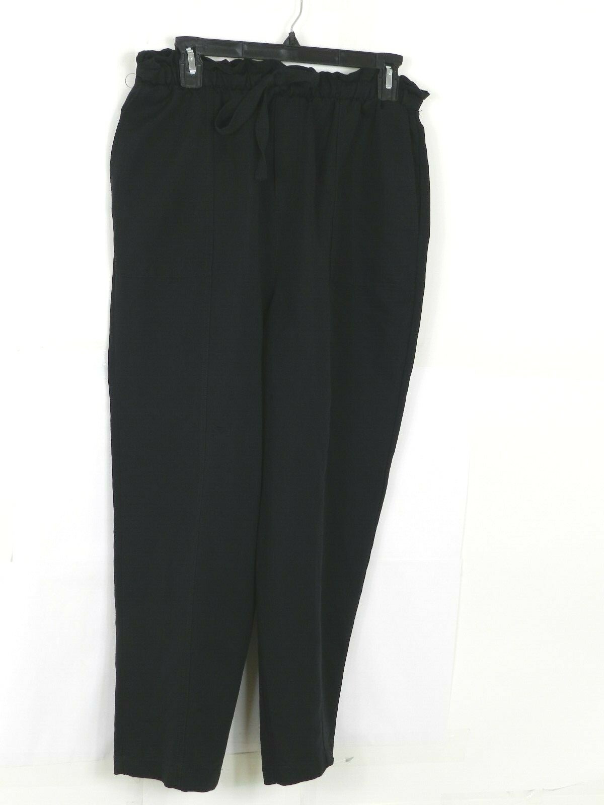 Mossimo Womens Drawstring Capri Pants Size S Black Straight Leg | eBay