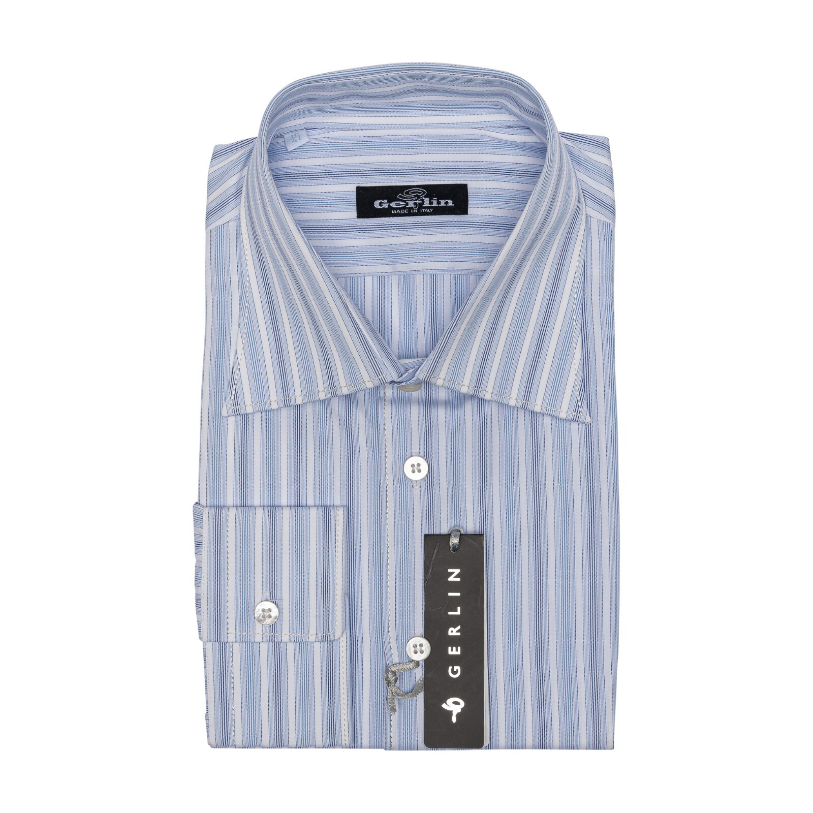 690$ LUXURY GERLIN Shirt Blue SUPRALUX ALUMO Cotton 16 - 41 4D BIJAN | eBay