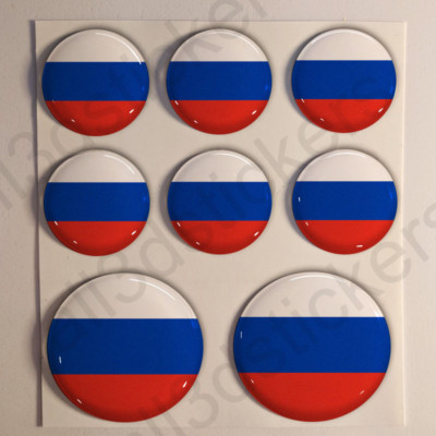Stickers Russia Gel Domed Resin 3D Flags Russia Vinyl Sticker Decals ...