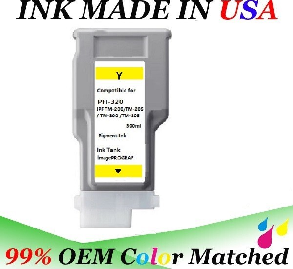 VC PFI-320 Yellow Ink Cartridge Canon IPF TM-200 TM-205 TM-300 TM-305 ...