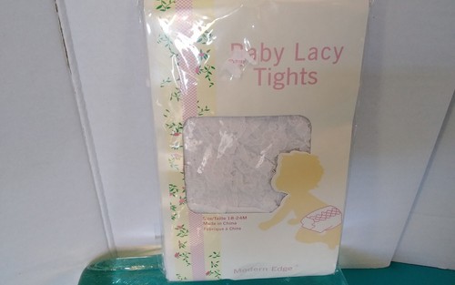 White Ruffle Lace Tights Rhumba Christening Baptism Infant Toddler 18M ...