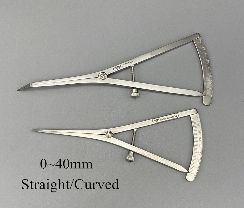 1pc Dental Implant 40mm Caliper Orthopedic Measuring Gauge Tool Curved ...